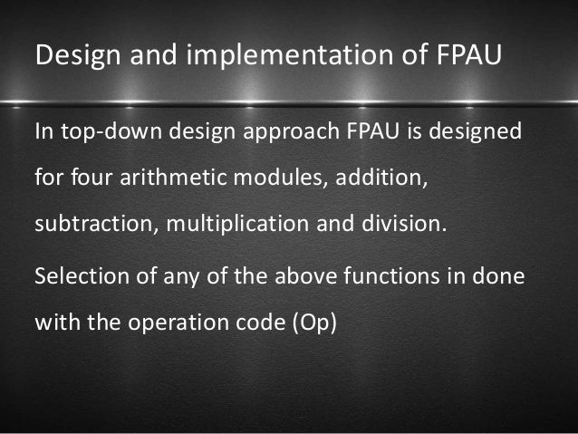 Floating Point Alu Using Vhdl Implemented On Fpga 