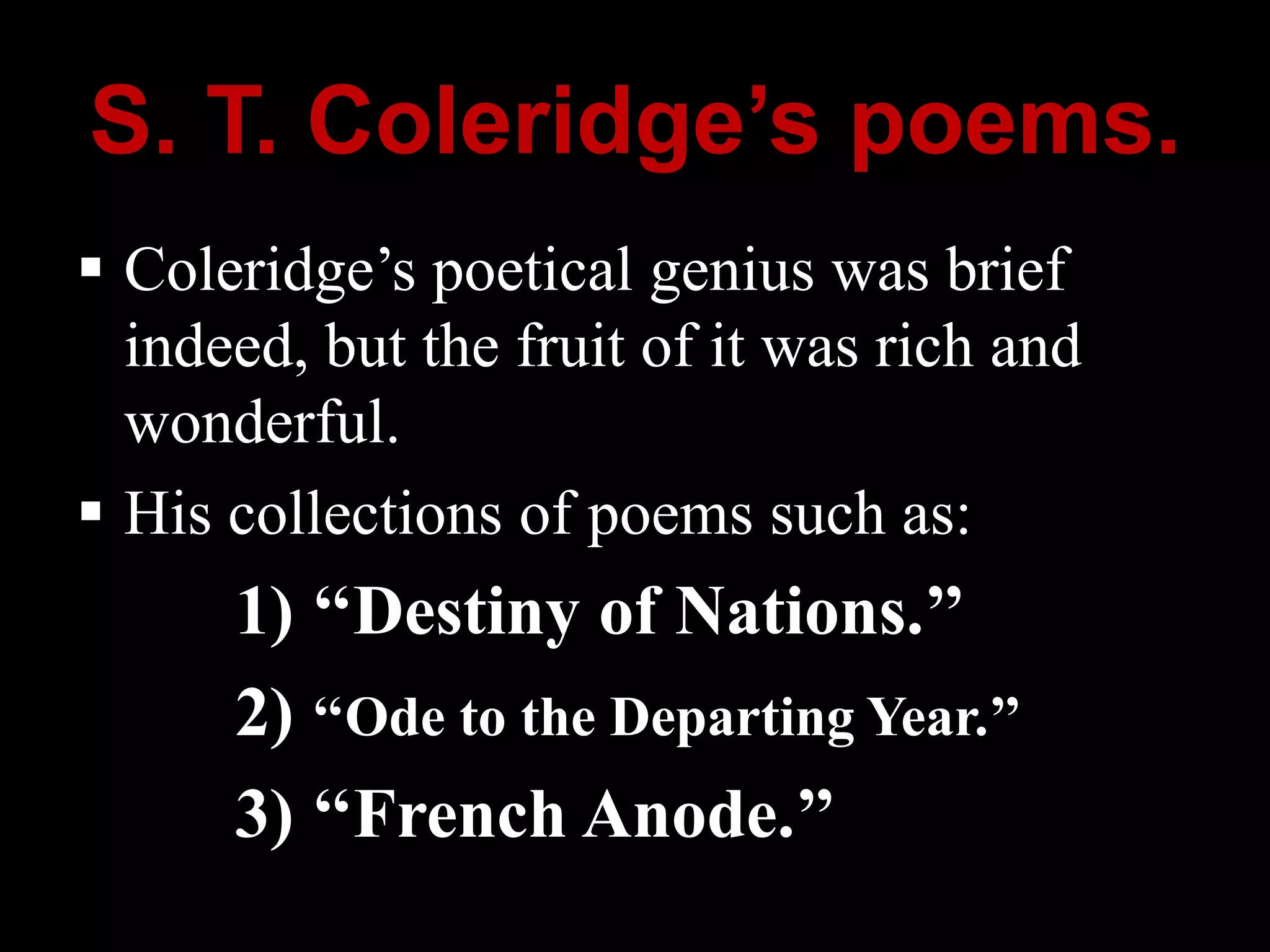 Coleridge as a poet | PPTX
