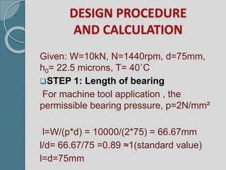 hydrodynamic journal bearing | PPTX