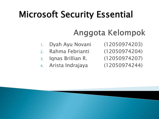 Microsoft Security Essential | PPT