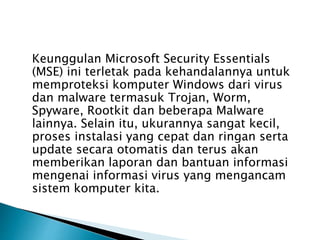 Microsoft Security Essential | PPT