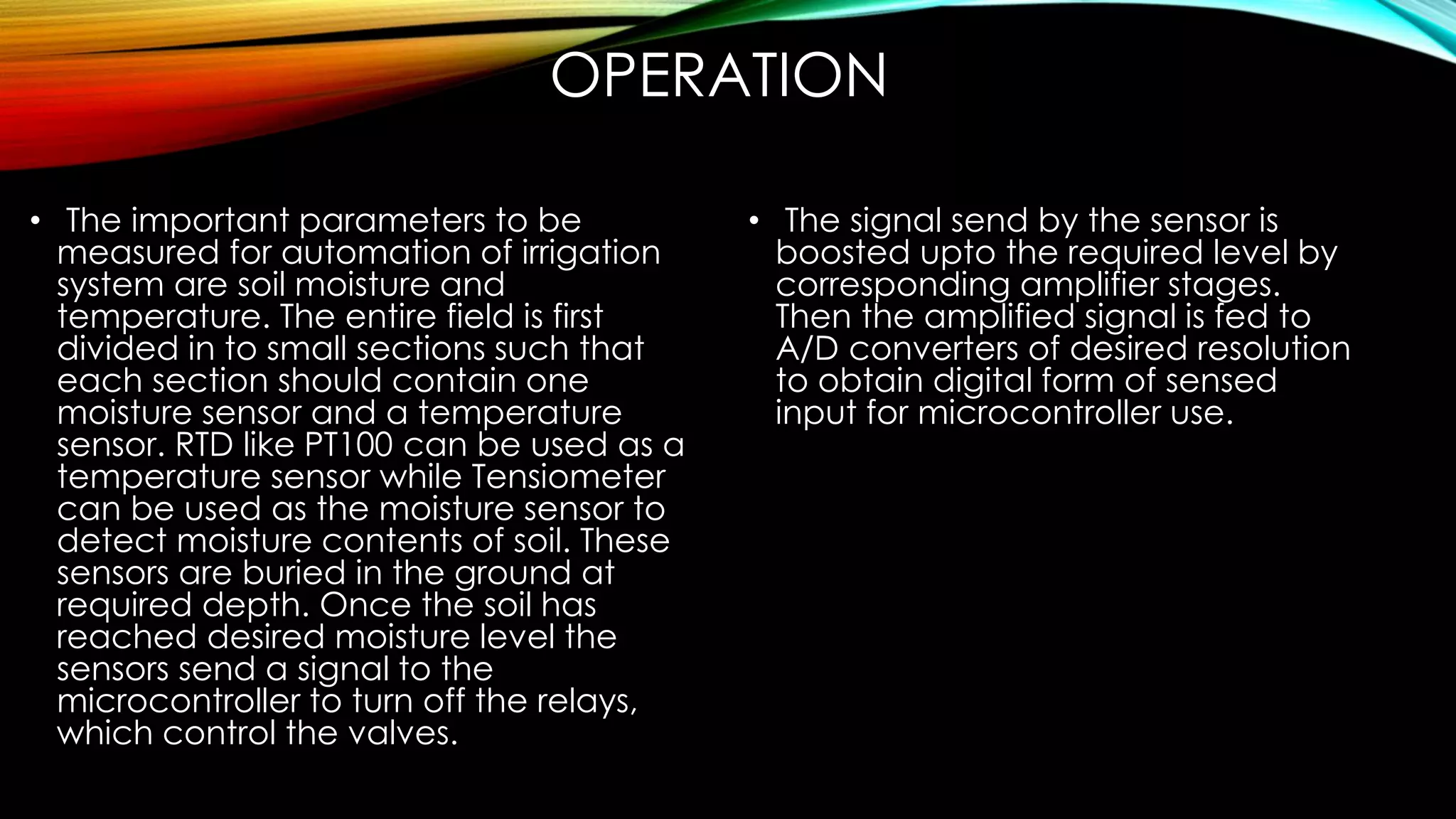 microcontroller based automation of drip irrigation system | PPTX