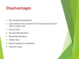 Disadvantages Of Plastic Money