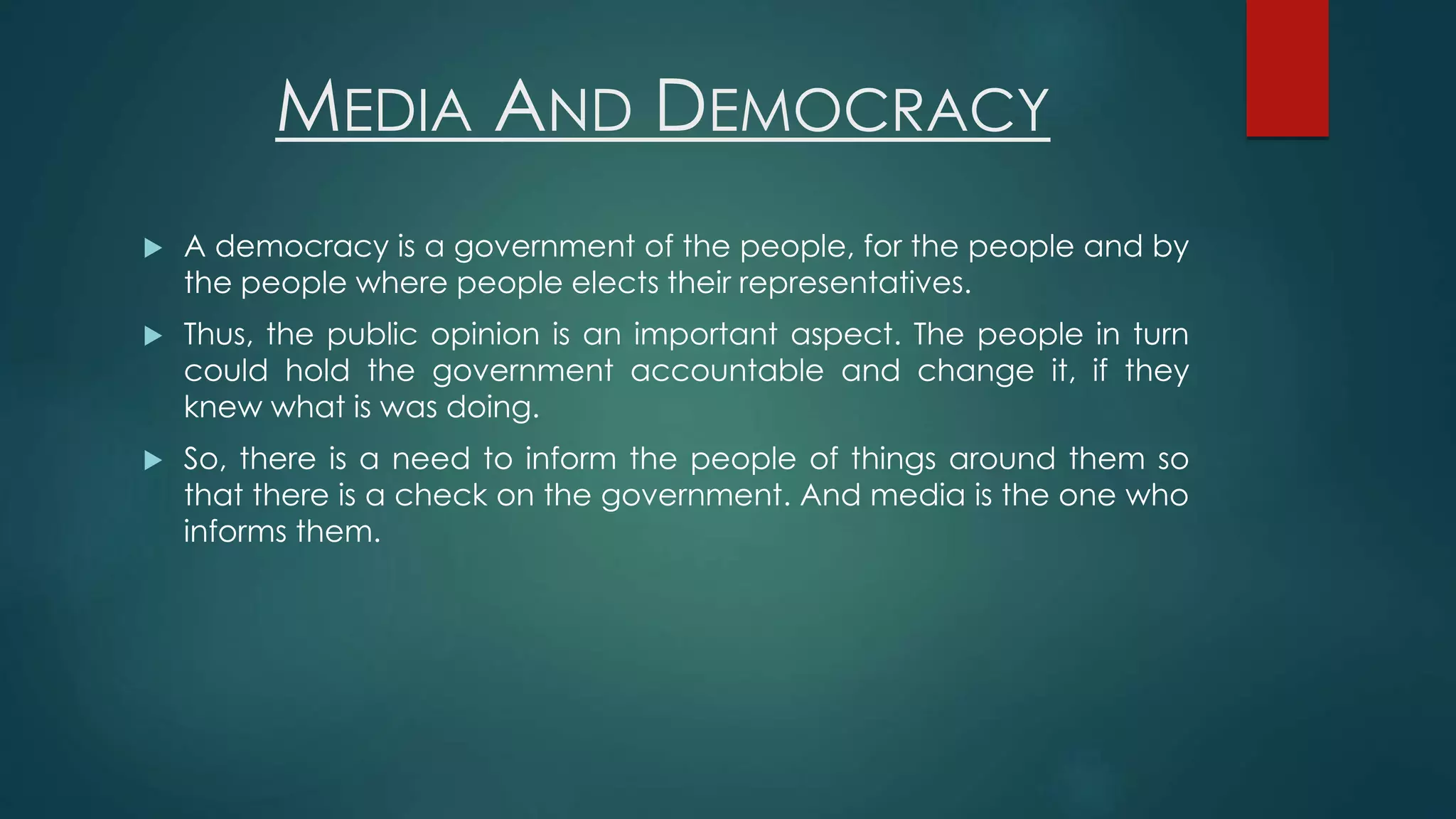Role of Media in Democracy | PPTX