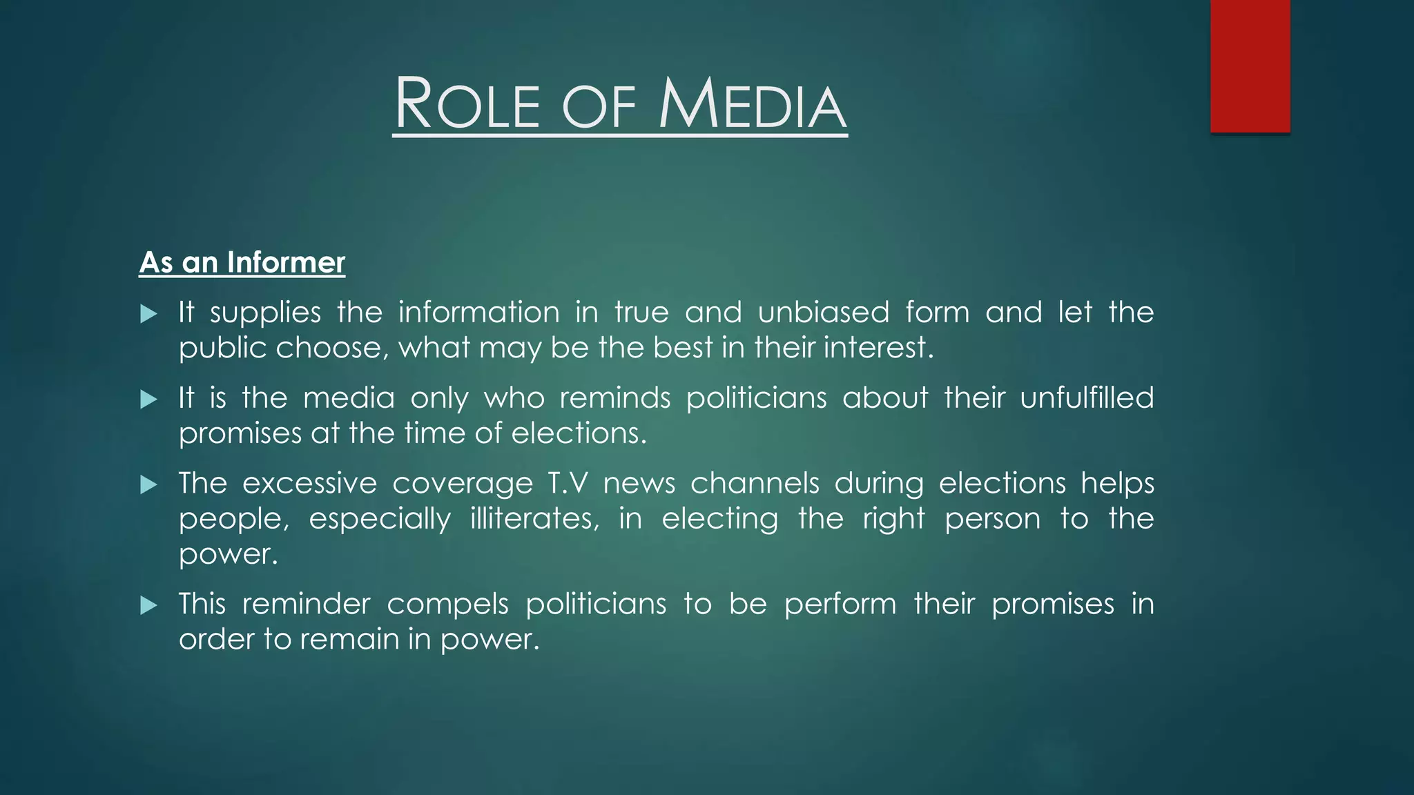 Role of Media in Democracy | PPTX