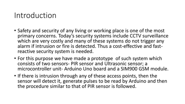 Security system using Arduino | PPTX