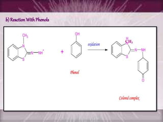 Principle and Applications Of MBTH, NQS, FC and BM Reagents | PPTX