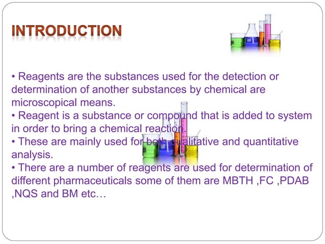 Principle and Applications Of MBTH, NQS, FC and BM Reagents | PPTX