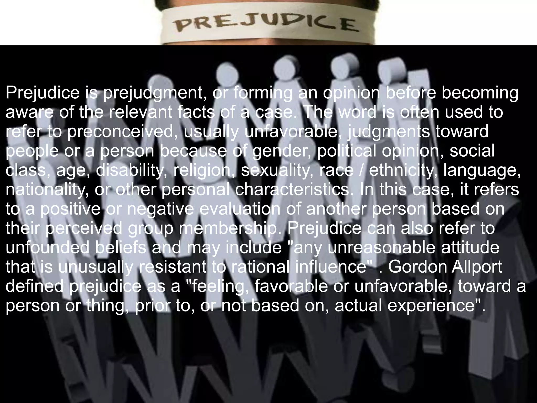 PREJUDICE AND DISCRIMINATION | PPTX