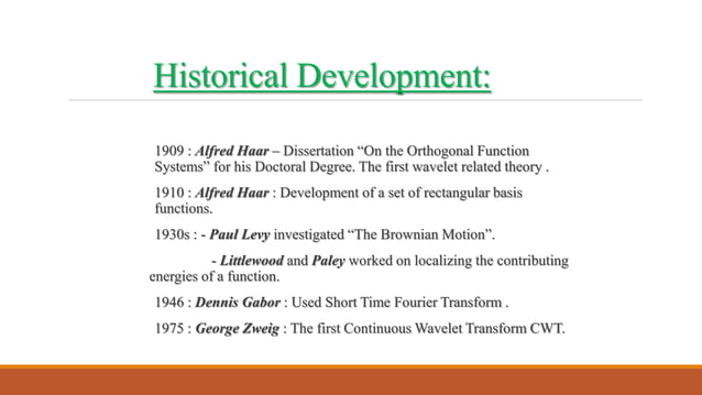 Introduction To Wavelet Transform Pptx Web Development Internet