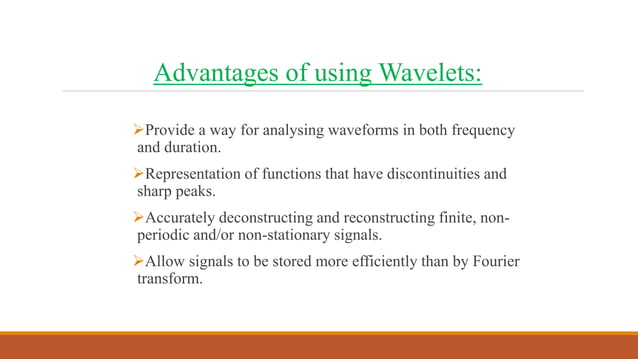 Introduction to wavelet transform | PPTX | Web Development | Internet