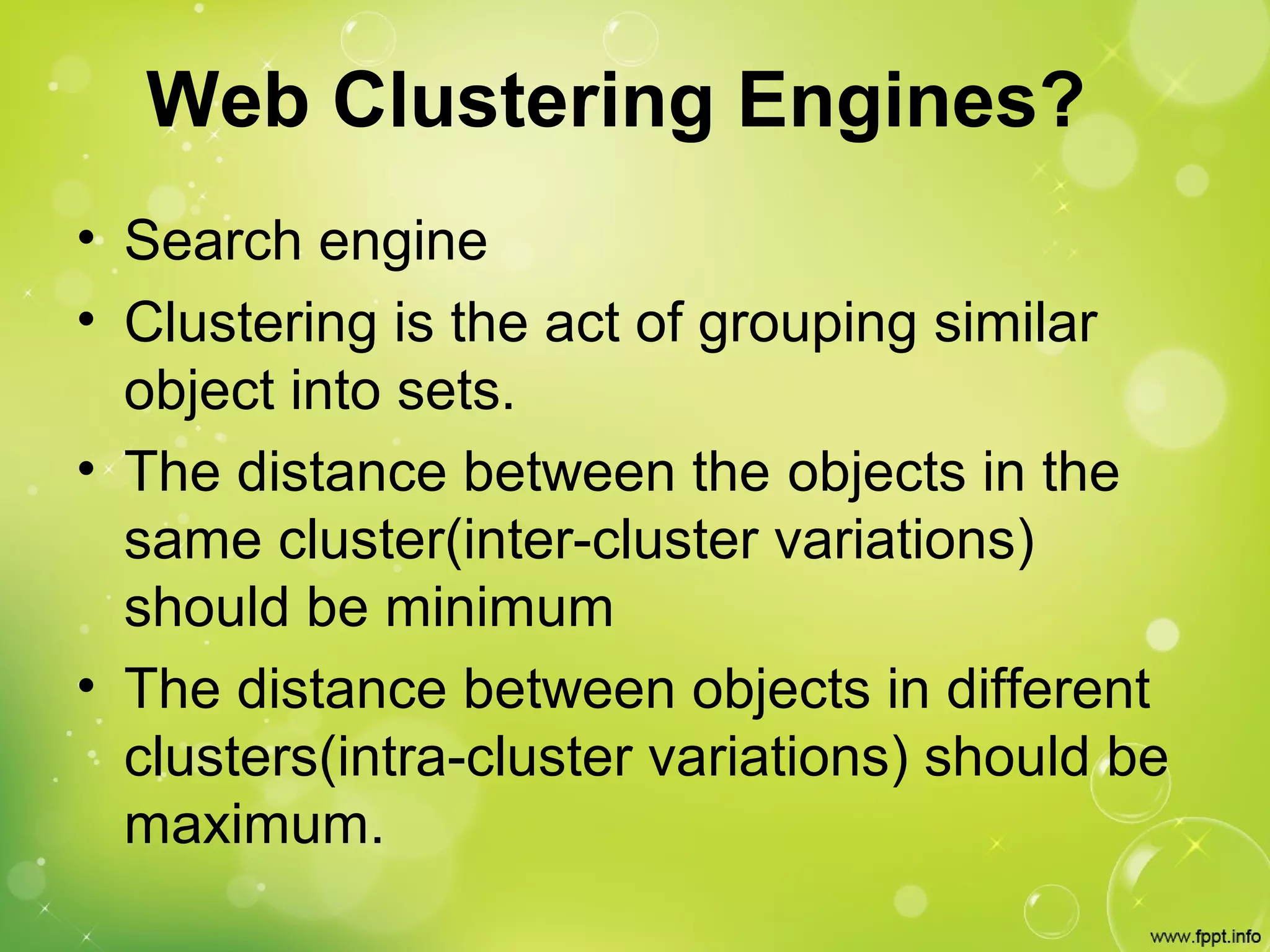 webclustering engine | PPT