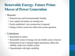 impact of renewable energy sources on power system opeartion | PPTX