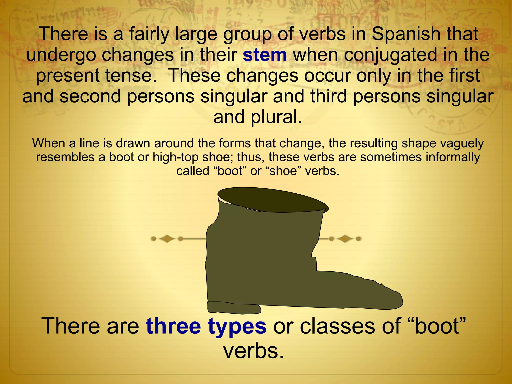Stem Changing Verbs - Present Tense | PPTX