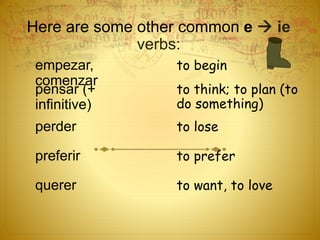 Stem Changing Verbs - Present Tense | PPTX