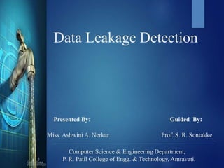Data Leakage Detection | PPTX | Databases | Computer Software and Applications