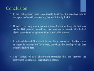 Data Leakage Detection | PPTX | Databases | Computer Software and Applications