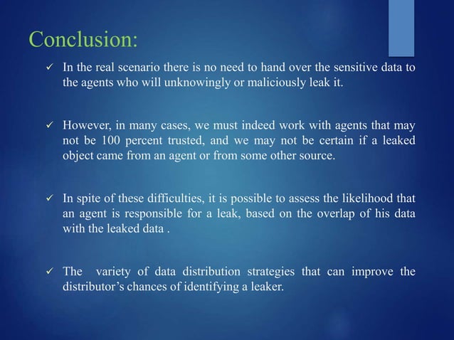 Data Leakage Detection | PPTX | Databases | Computer Software and ...