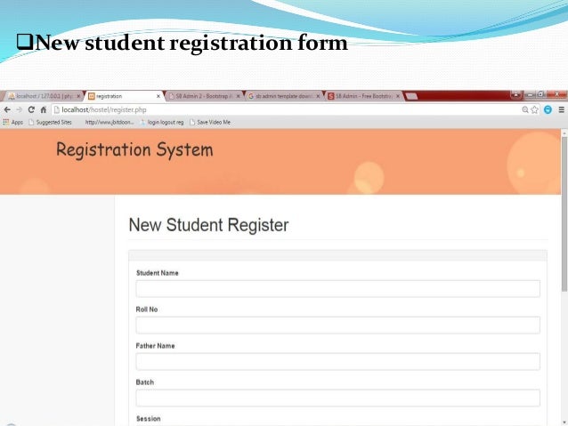 Registration system in hostel
