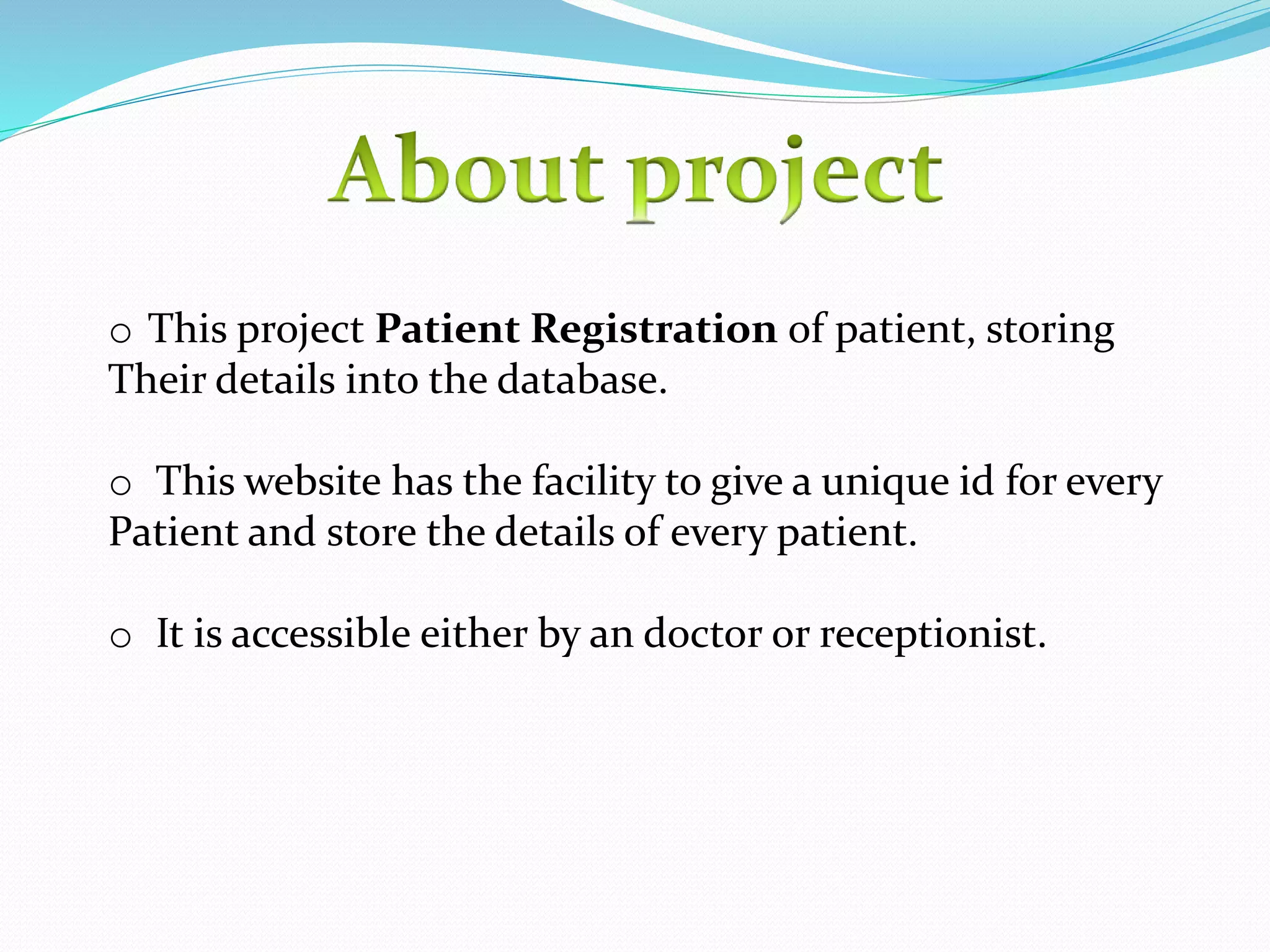 Patient Registration in Hospital | PPTX