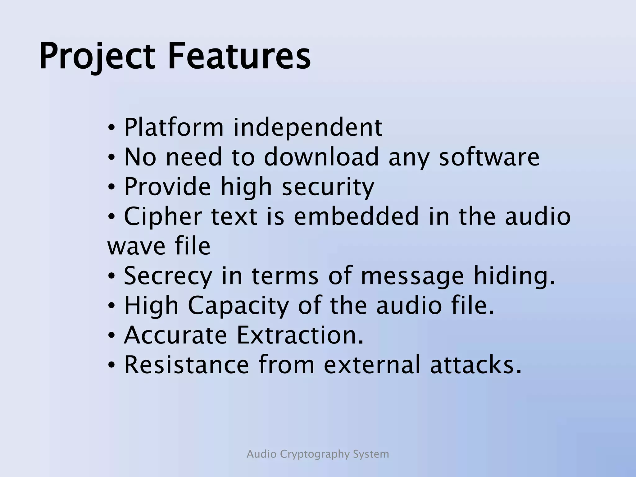 Audio Cryptography System | PPTX