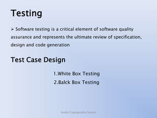 Audio Cryptography System | PPT