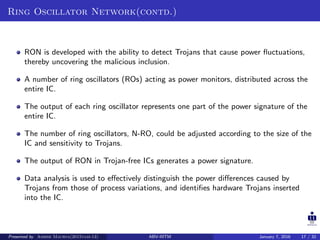 Hardware trojan detection technique using side channel analysis for hardware security | PPT
