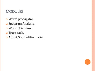 Detection of Self-Disciplinary Worms | PPTX