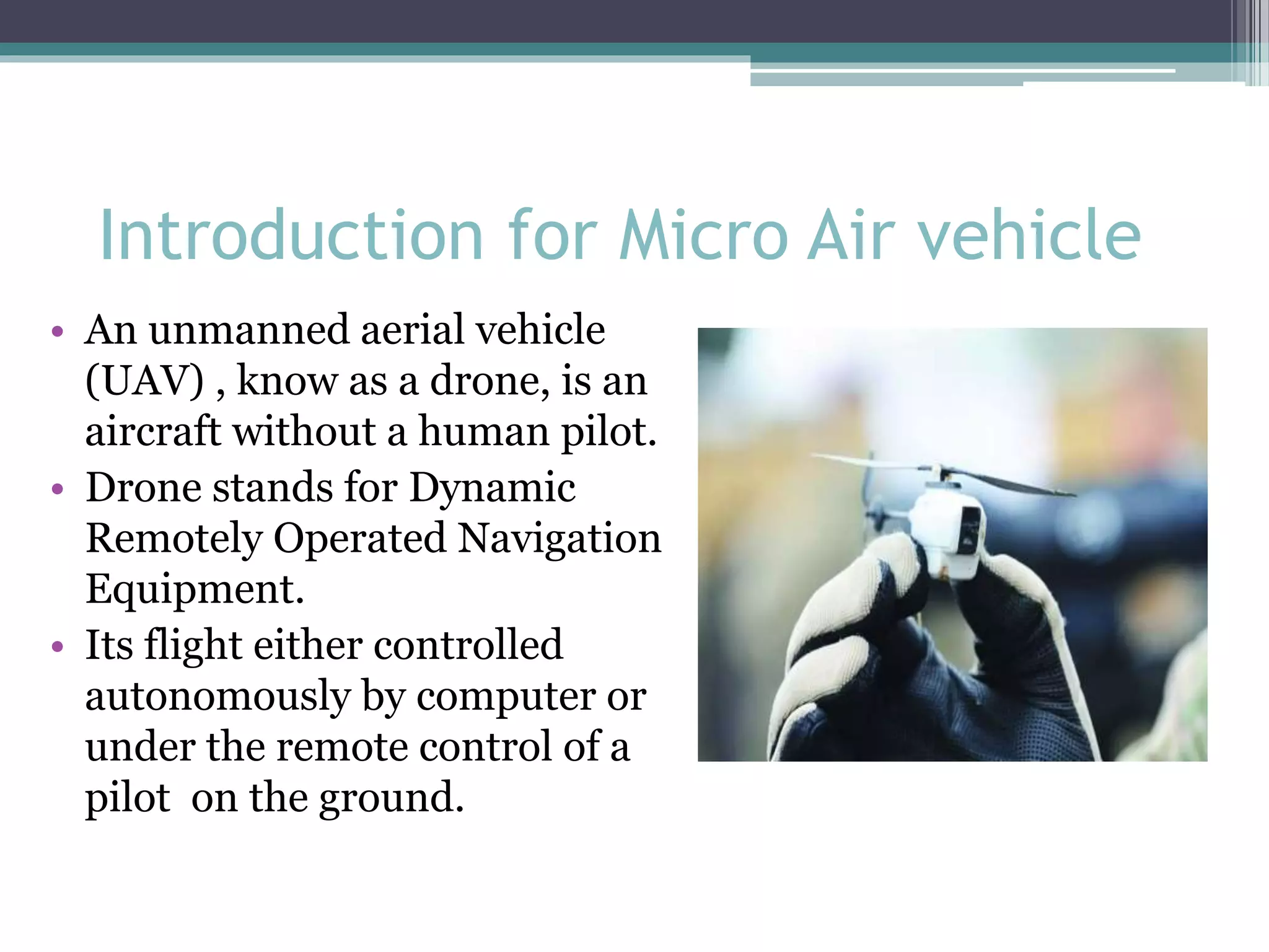 Ppt. Micro air vehicel | PPTX