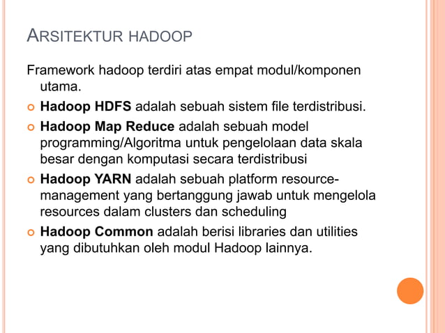 Pemanfaatan Big Data dengan Hadoop | PPTX