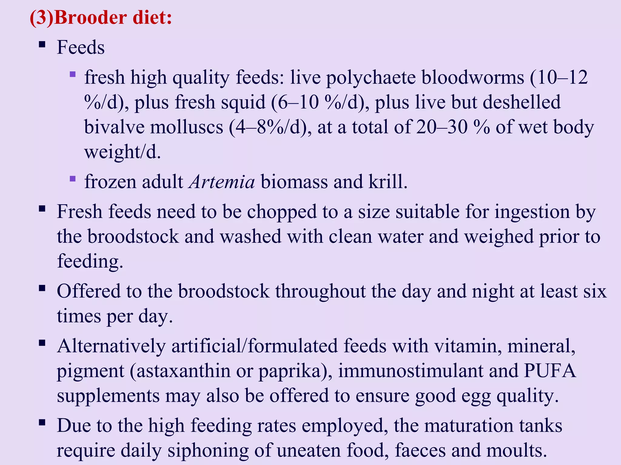 Broodstock And Hatchery Management Of Penaeus Monodon | PPT