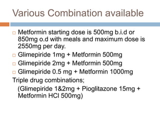 Role of Metformin & Glilipiride in Diabetes | PPTX