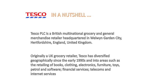 TESCO CASE STUDY | PPT | Retail Industry | Industries
