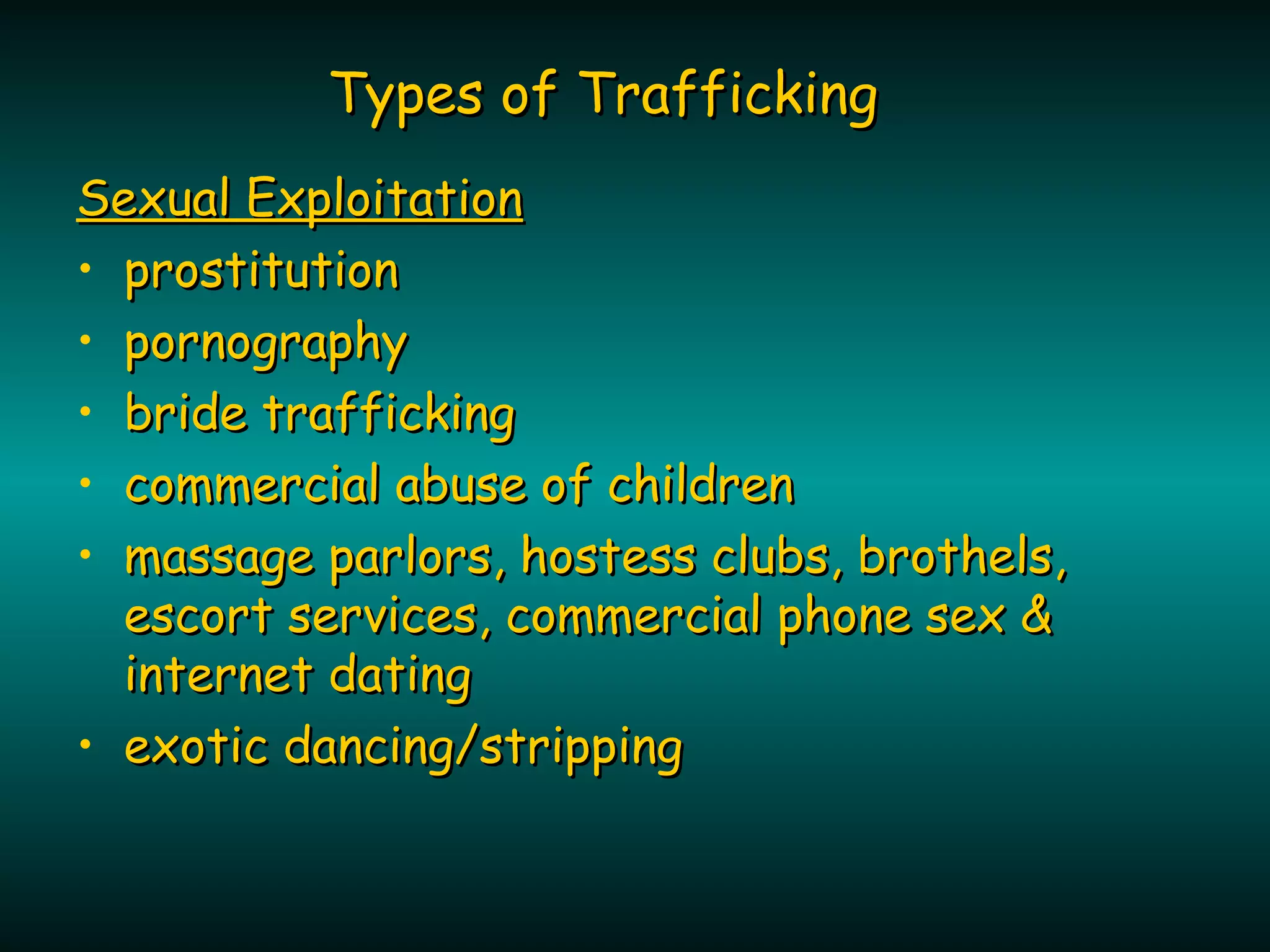 Human Trafficking: Clinical Presentation and Treatment | PPT