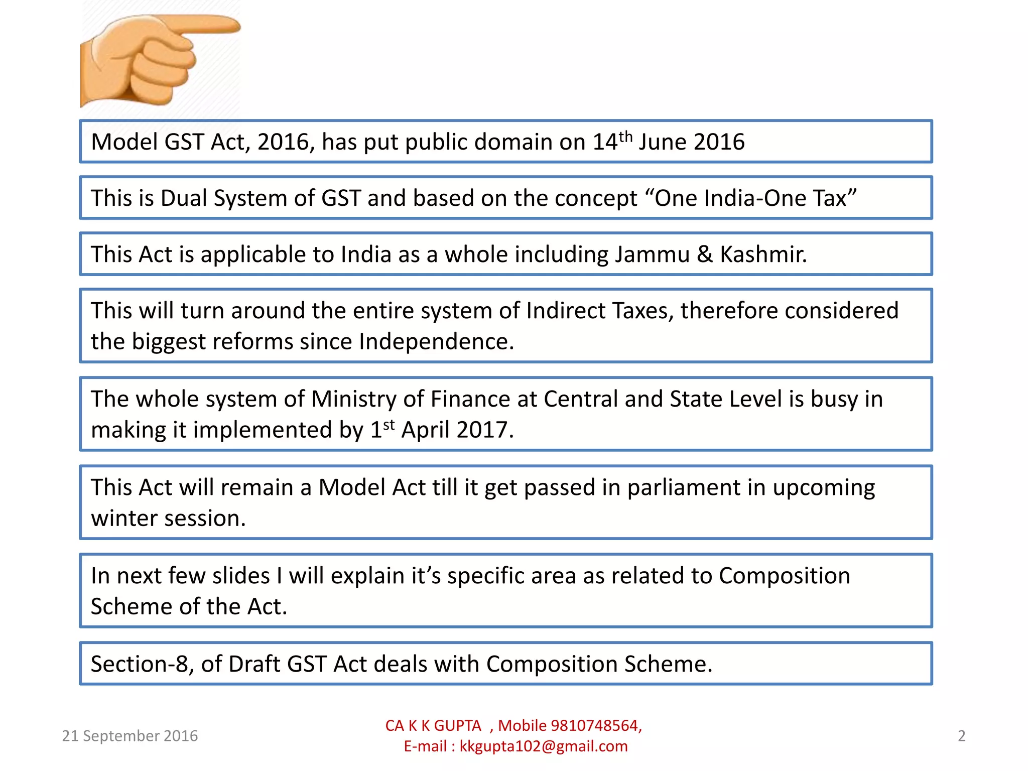 Ppt on Composition Scheme of GST, 2016 | PPTX