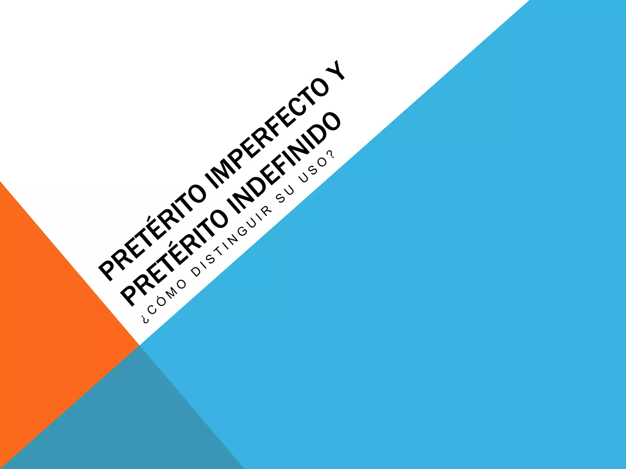 Ppt. pretérito imperfecto y pretérito indefinido | PPTX