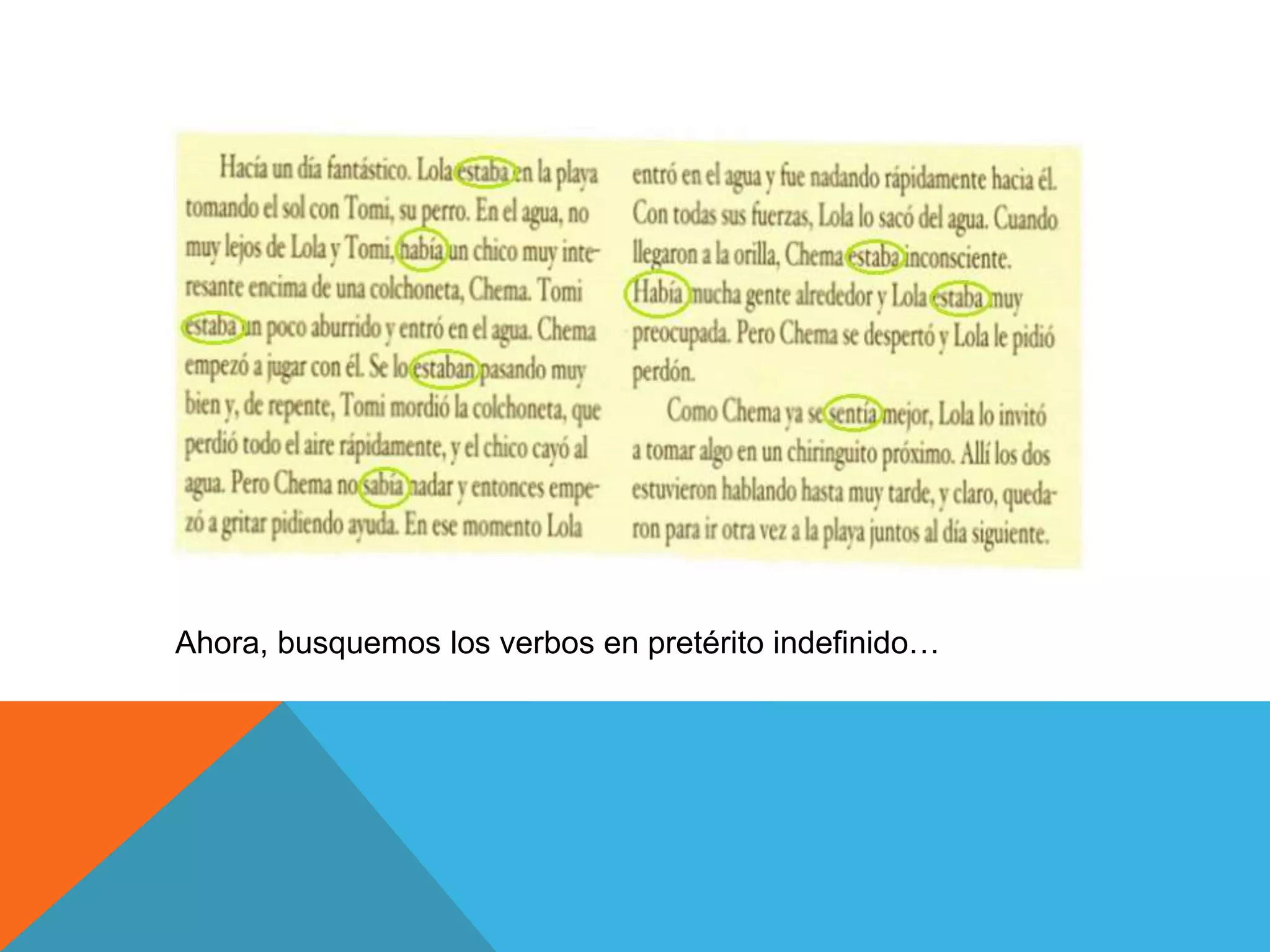 Ppt. pretérito imperfecto y pretérito indefinido | PPTX