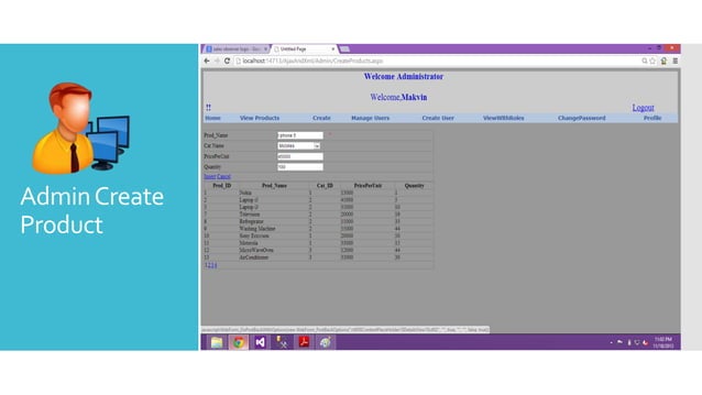 E commerce Web Application with Screen Shot | PPT