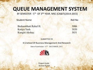 Queue Management System | PPTX