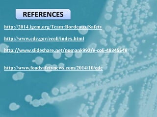 safety measures while working with escherichia coli | PPTX