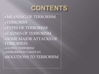 Ppt ..terrorism | PPTX | Terrorism | Sensitive Topics