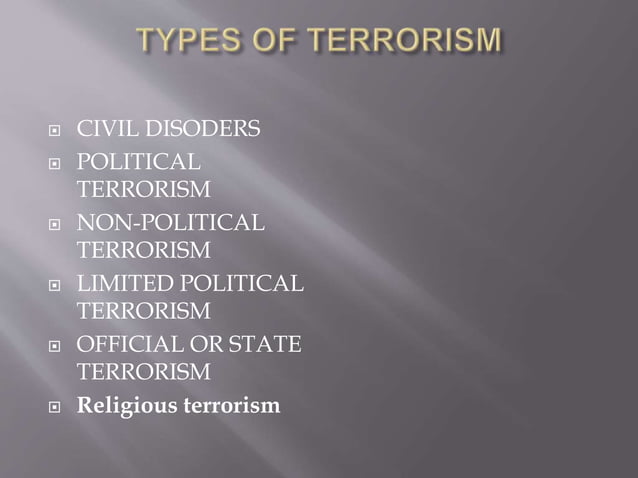 Ppt ..terrorism | PPTX | Terrorism | Sensitive Topics