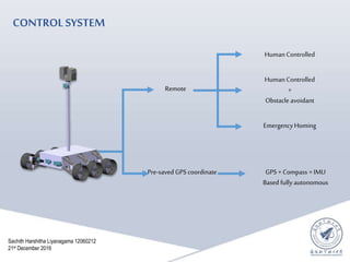 Dimensional metrological scanning autonomous rover specially designed ...
