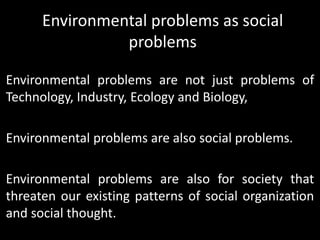 Environmental Problems and society. | PPTX
