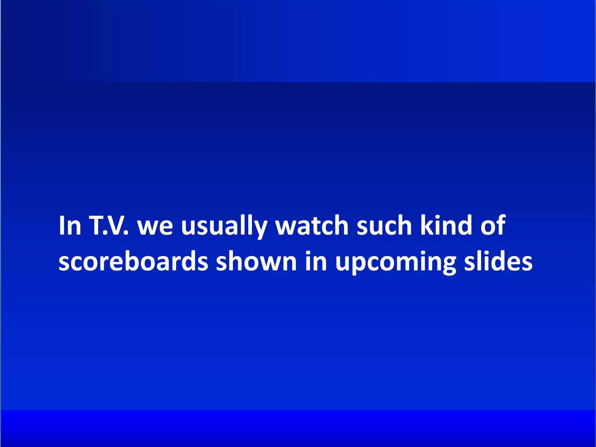 Cricket Electronic Scoreboards | PPTX