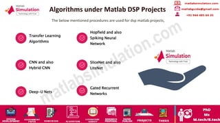 Matlab DSP Projects Research Guidance | PPT