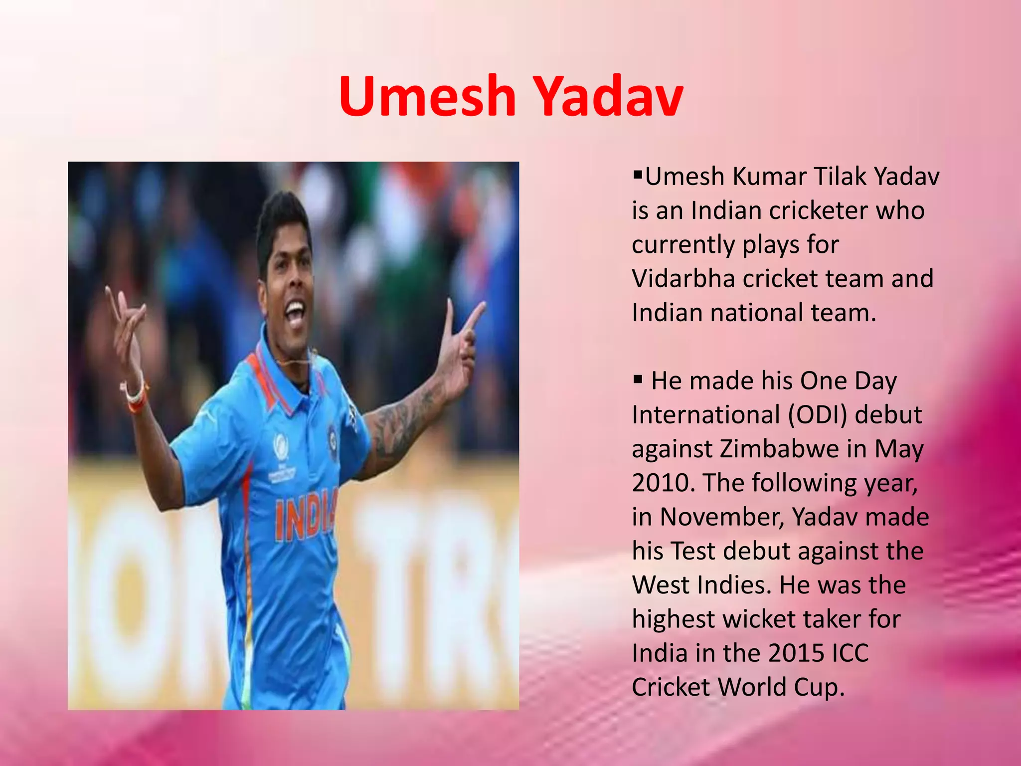 INDIAN CRICKET TEAM | PPTX