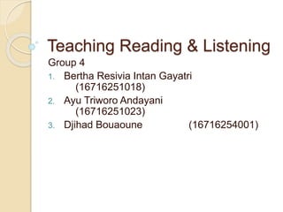 Teaching Reading & Listening | PPTX