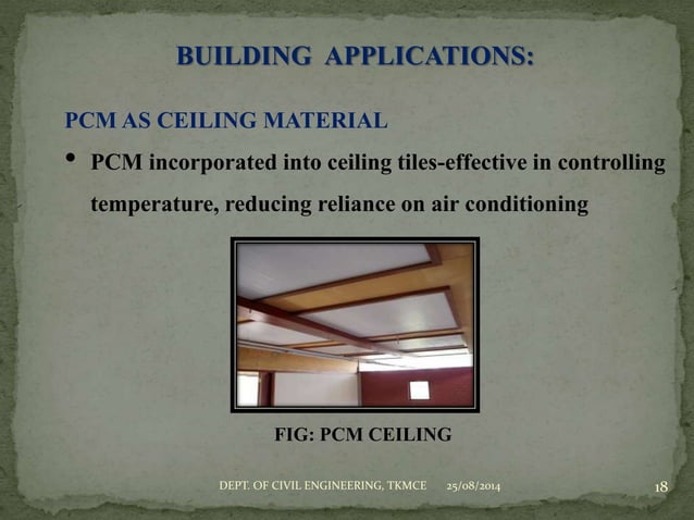 PHASE CHANGING MATERIAL AS BUILDING MATERIALS | PPTX | Civil ...