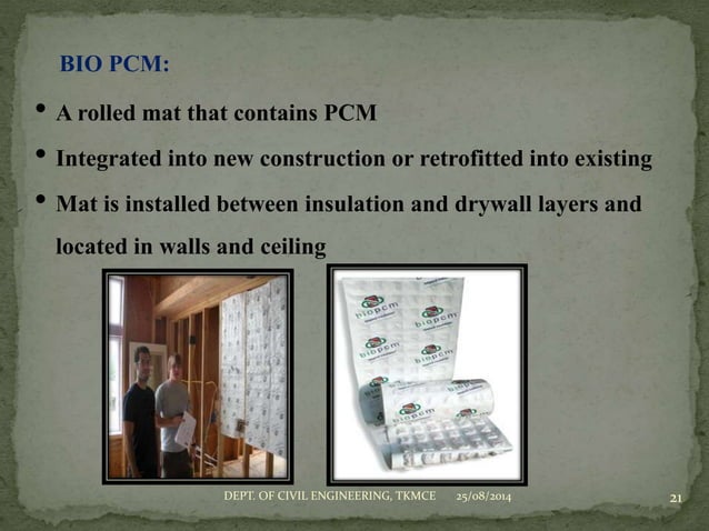 PHASE CHANGING MATERIAL AS BUILDING MATERIALS | PPTX | Civil ...